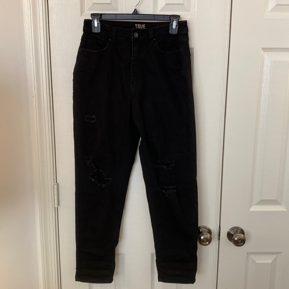 True Craft | Jeans | True Craft Black Distressed Mom Jeans | Poshmark